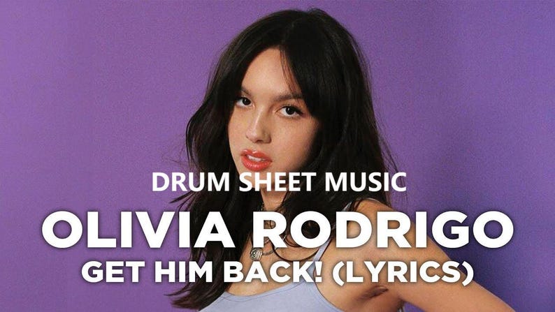 Olivia Rodrigo Get Him Back DRUM SHEET Drum Score - Etsy
