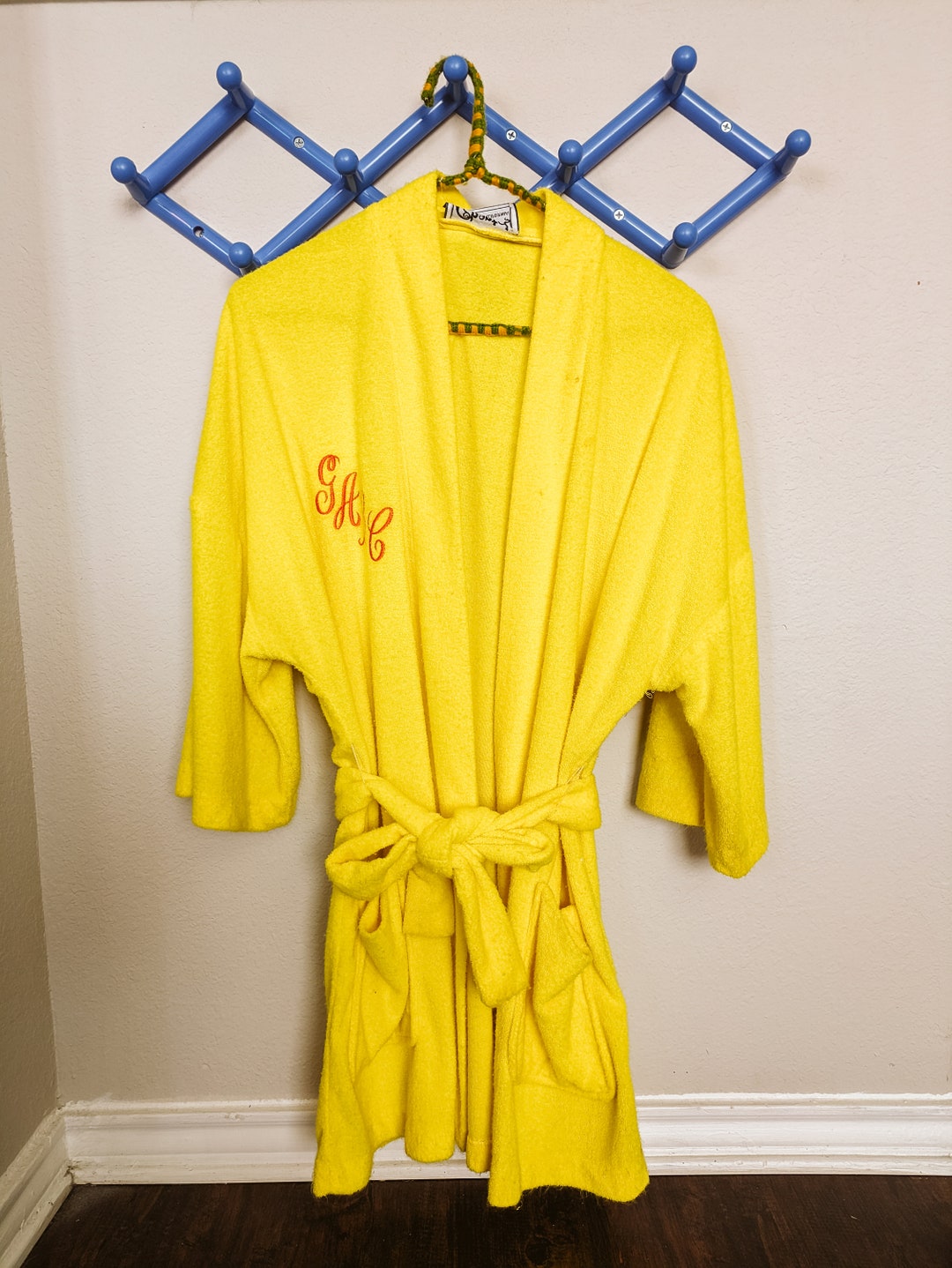 Vintage Kids Robe Terrycloth Yellow Initials Retro 1960s 1970s - Etsy