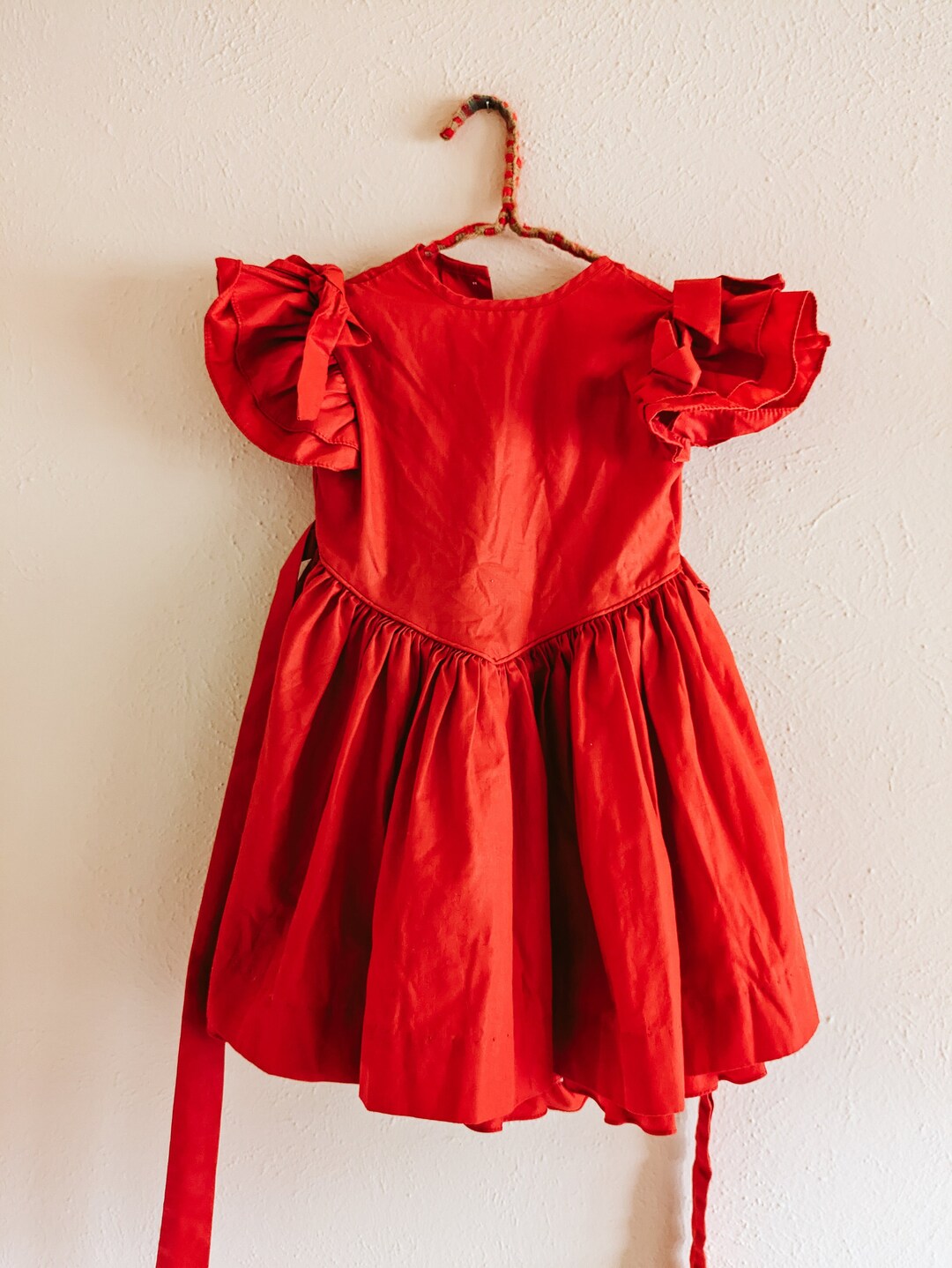 Vintage Girls Red Dress 1980s 1990s Cute Retro Sizes 4T Little Star ...