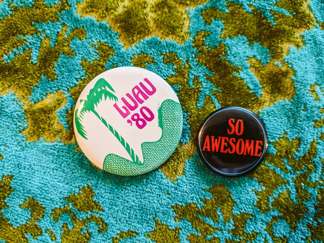 Vintage 1980s Pins Luau so Awesome Hawaii Retro Kitschy, Set of 2 - Etsy