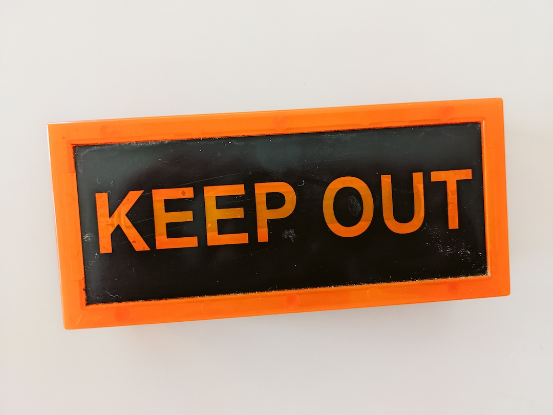 1980s Keep Out Sign Light up Non-working Retro Decor 1990s Y2K Orange ...