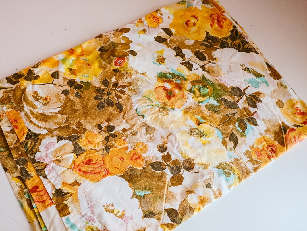 Vintage Cannon Sheet Royal Family Floral Retro 1960s 1970s MCM Twin ...