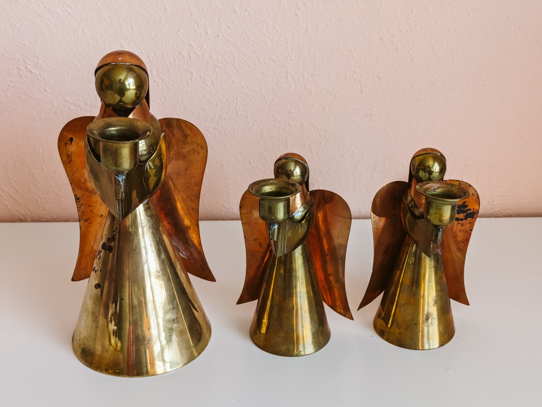 Vintage Brass Angels Retro 1980s 1970s 1960s MCM Christmas Decor Copper ...