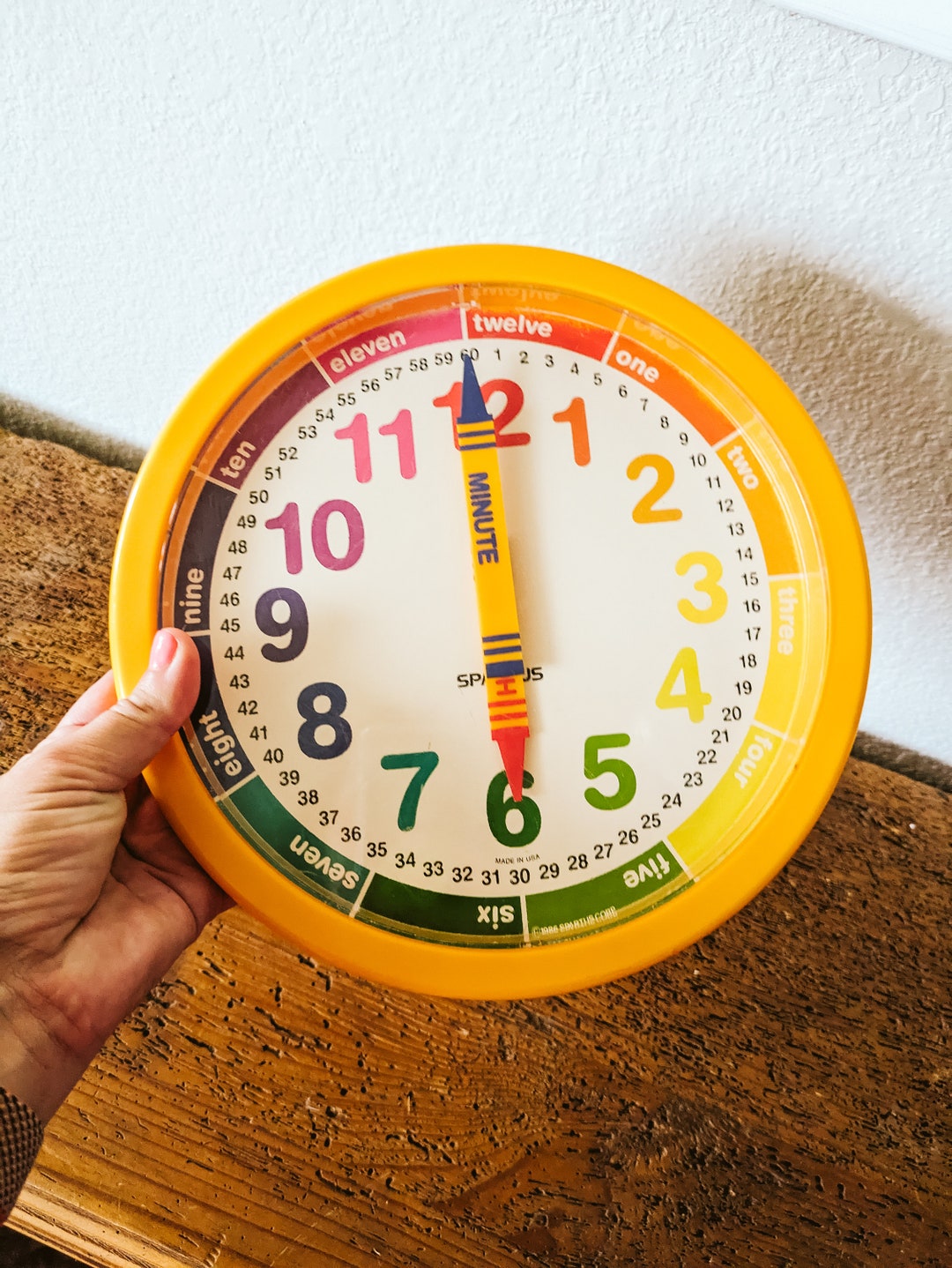 1980s Crayon Clock Spartus 1986 Kids Childrens Vintage Retro - Etsy