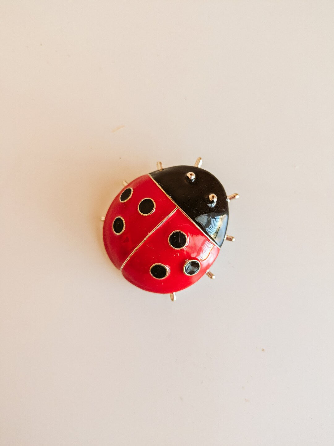Vintage Ladybug Pin Retro Metal Pendant Jewelry MCM 1950s 1960s 1970s ...