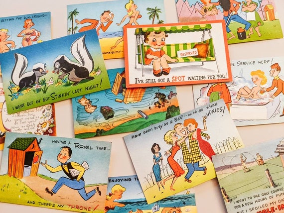 Vintage Postcards Retro Funny Beach Metrocraft Everett Mass - Etsy