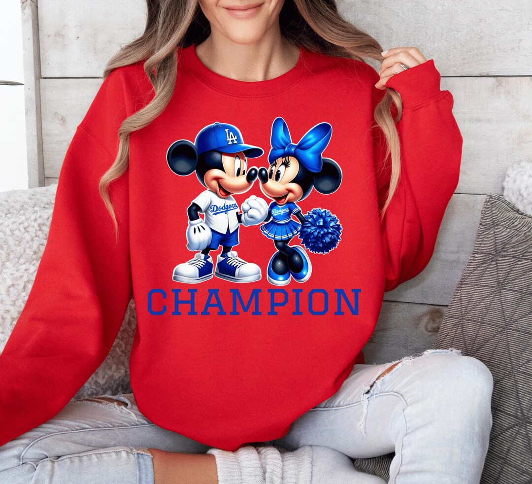 Mickey and Minnie Champion Dodgers Baseball Sweatshirt, Mickey Baseball ...