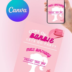 EDITABLE Barbie Party Invite - Etsy