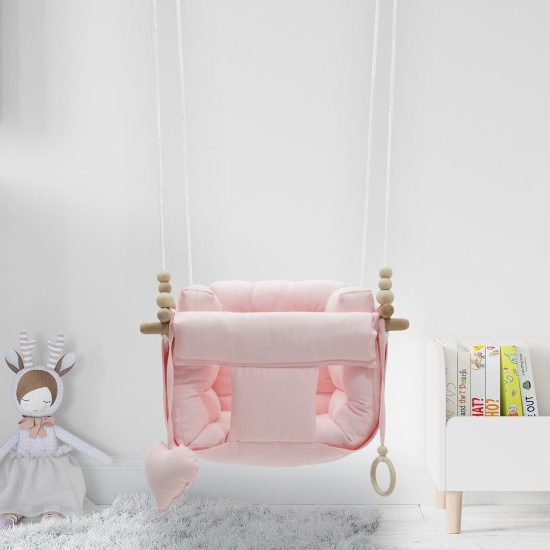 Pink Baby Swing, Garden Swing, Handmade Swing, Indoor Swing, Cotton ...