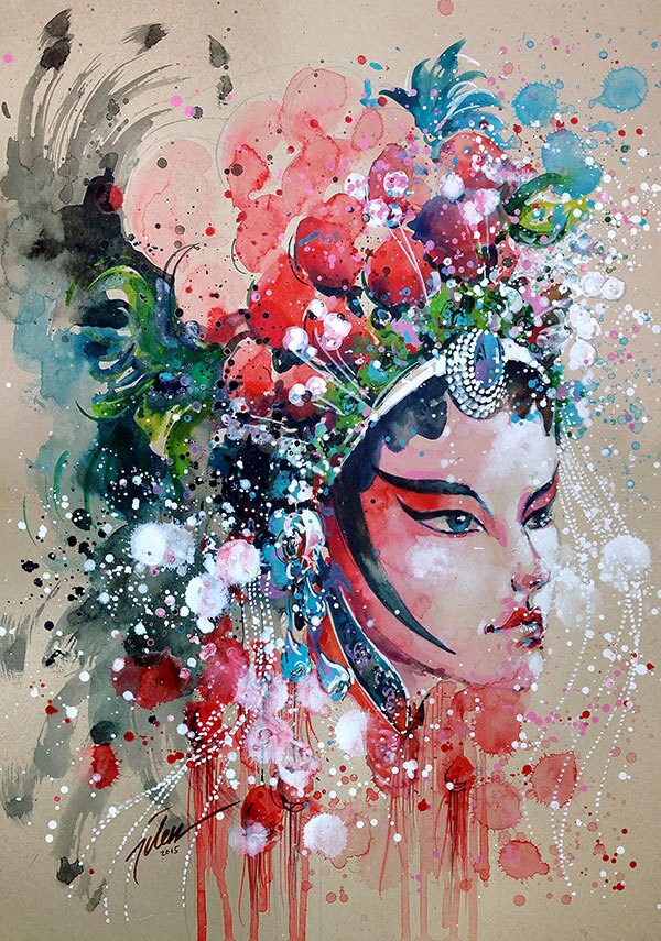 Opera Singer 3 Watercolor With Gouache A3 Original - Etsy