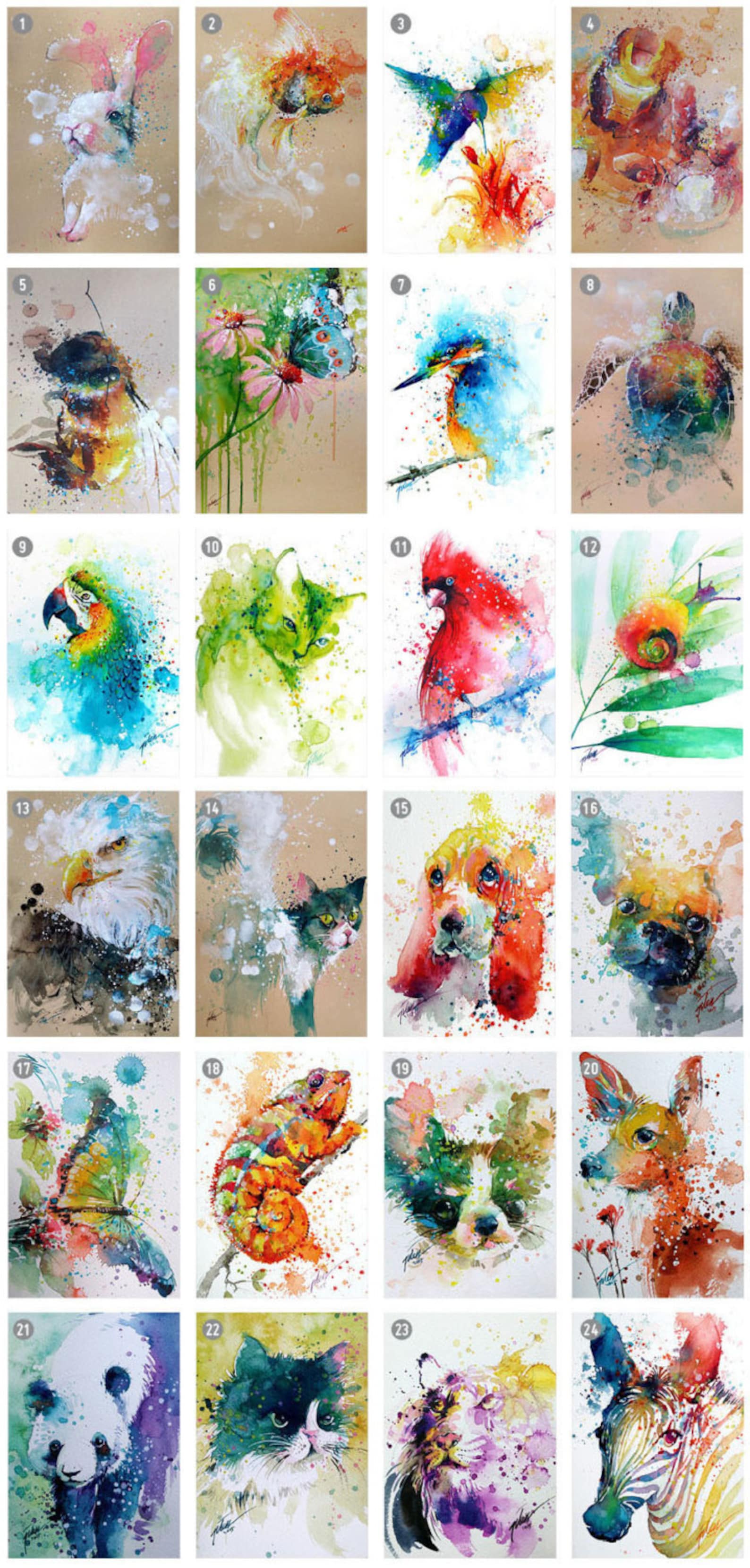 Mini Art Prints • 17 X 11 Cm • Set of 4 - Etsy