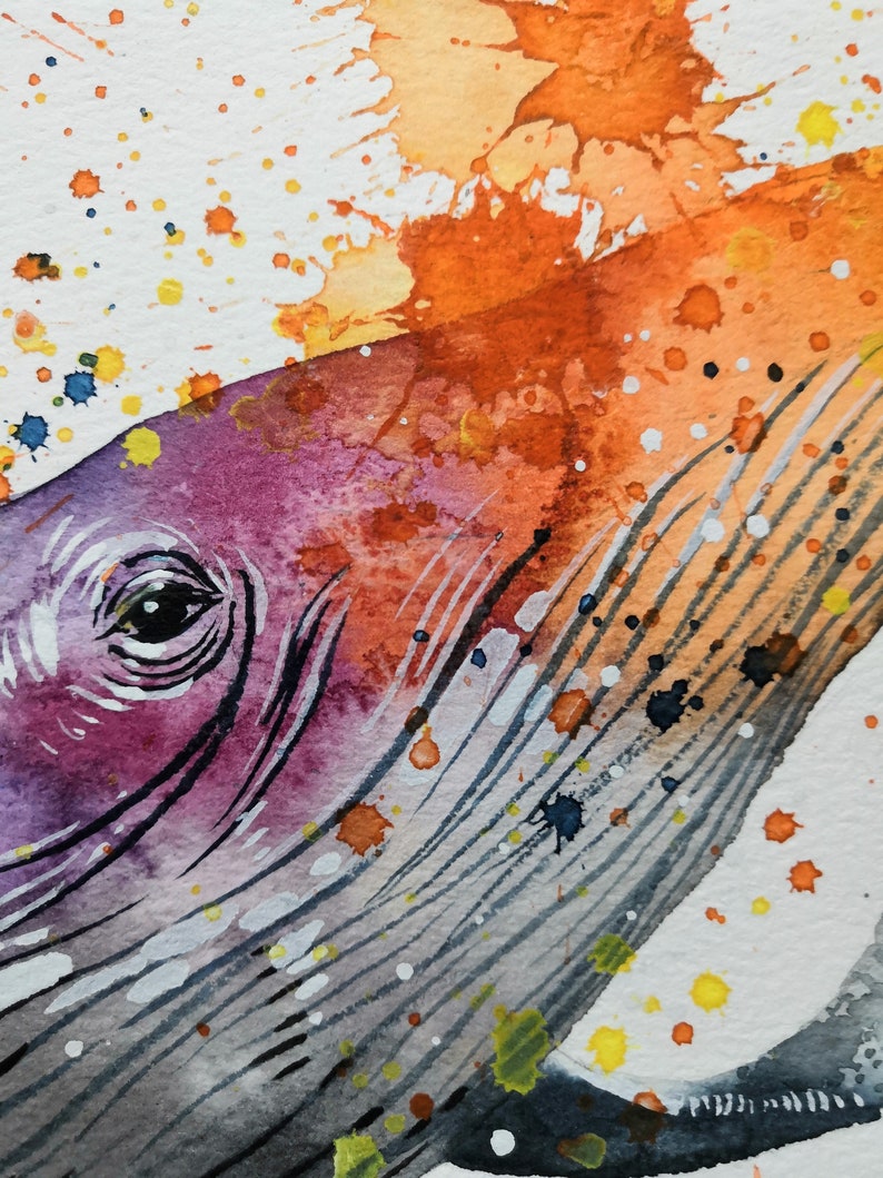 Whale Watercolour Original Painting by Tilen Ti - Etsy