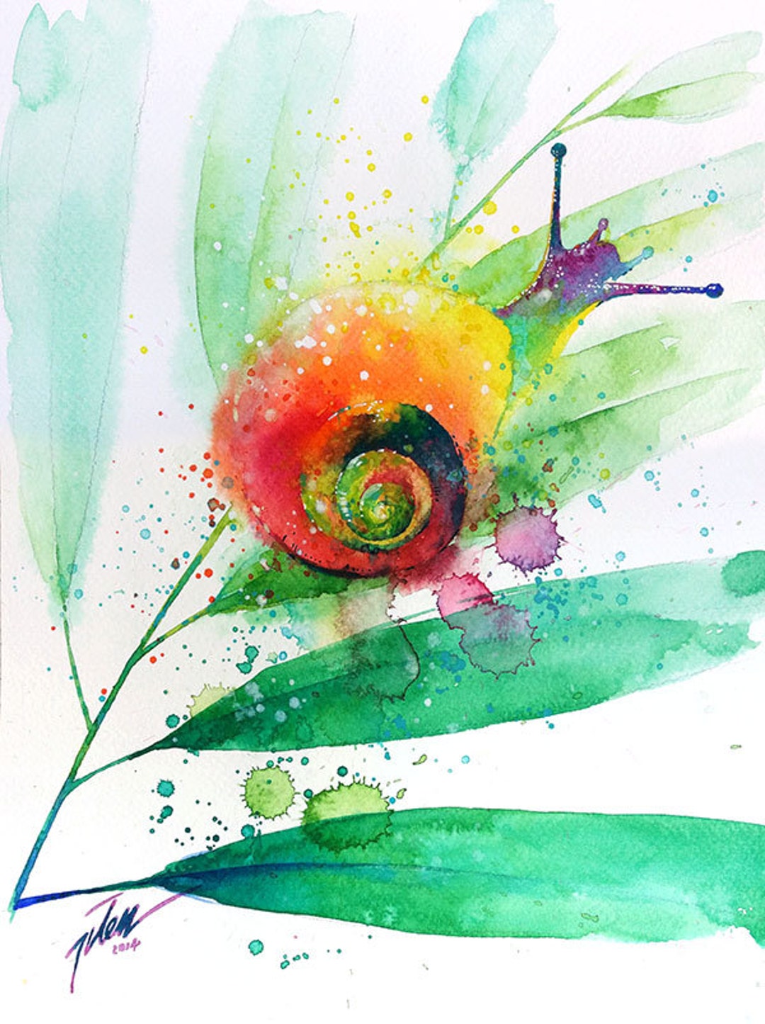Snail - Watercolour Painting • A4 • A3 • Print - Etsy