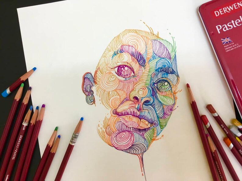 Keep Going Pastel Pencils Original Painting by Tilen Ti - Etsy