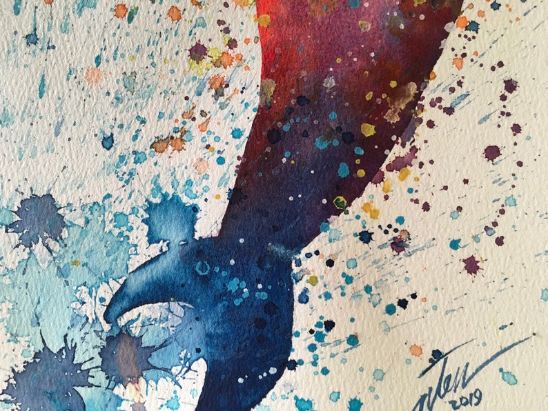 Dolphin Watercolour Original Painting by Tilen Ti - Etsy