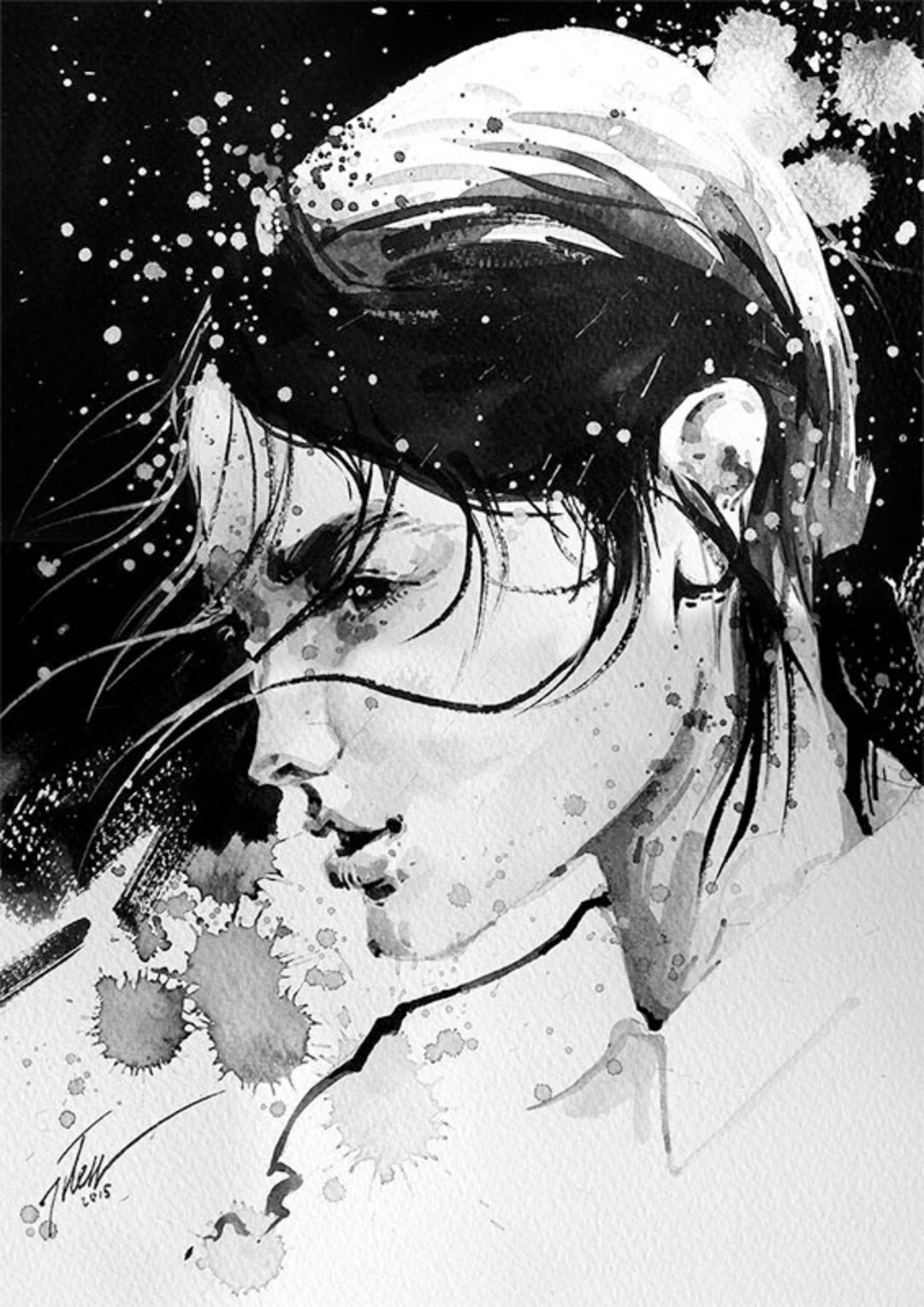 Portrait Art #1 • Chinese Ink With Gouache • 21 X 29.7 Cm • Original ...
