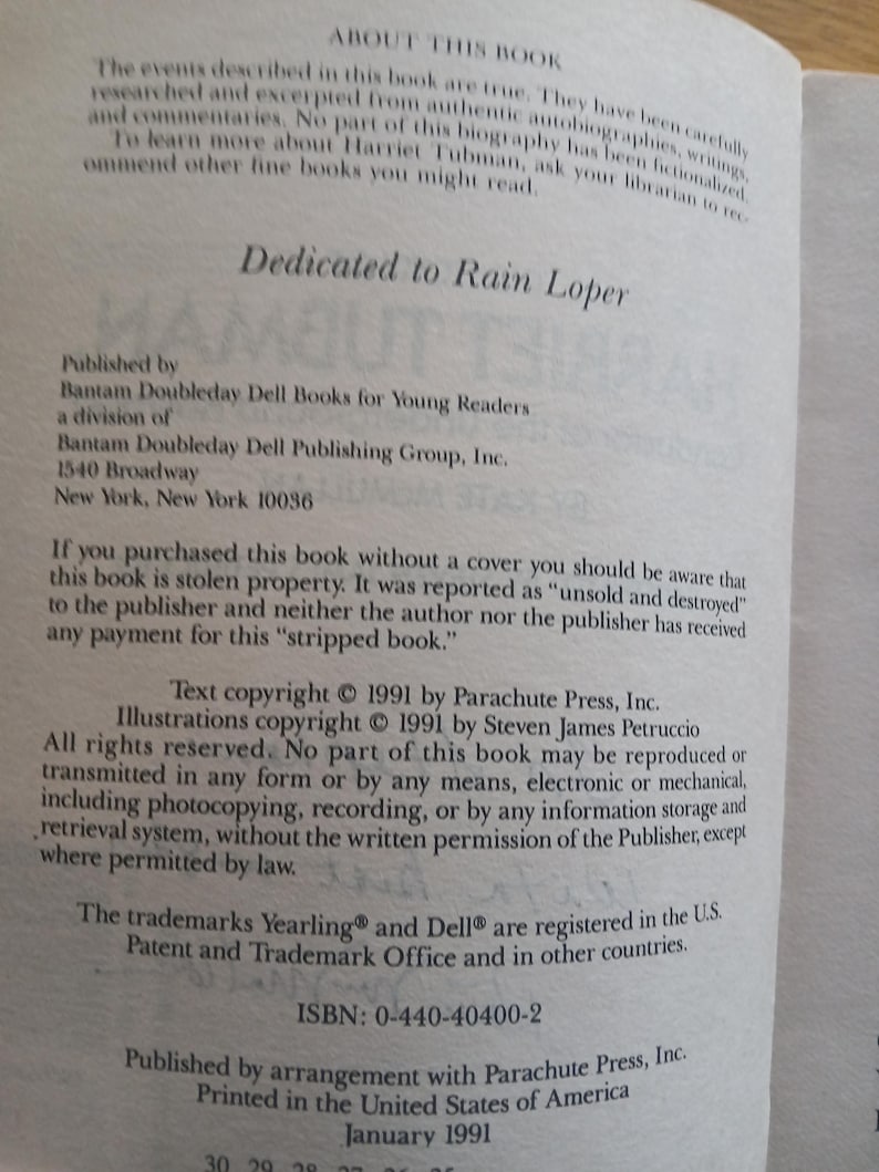 Vintage Paperback YA "the Story of Harriet Tubman, Conductor of the ...