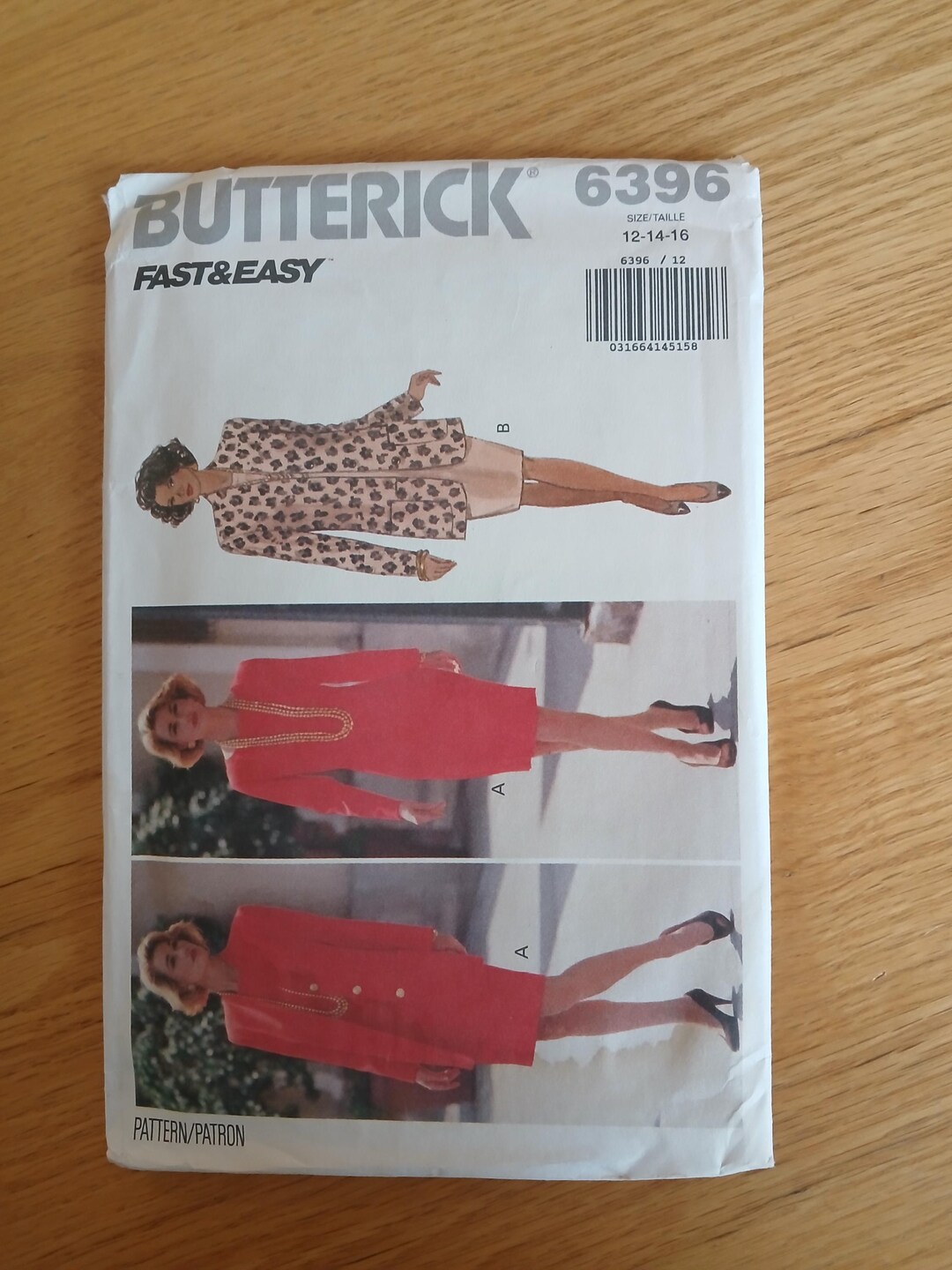 Rare Vintage Butterick 6396 Misses' Jacket and Dress Pattern. Sizes 12 ...