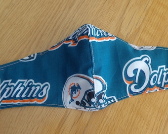 Miami Dolphins Face Masks W/ Filter Pocket Dolphins Face Mask Cotton ...