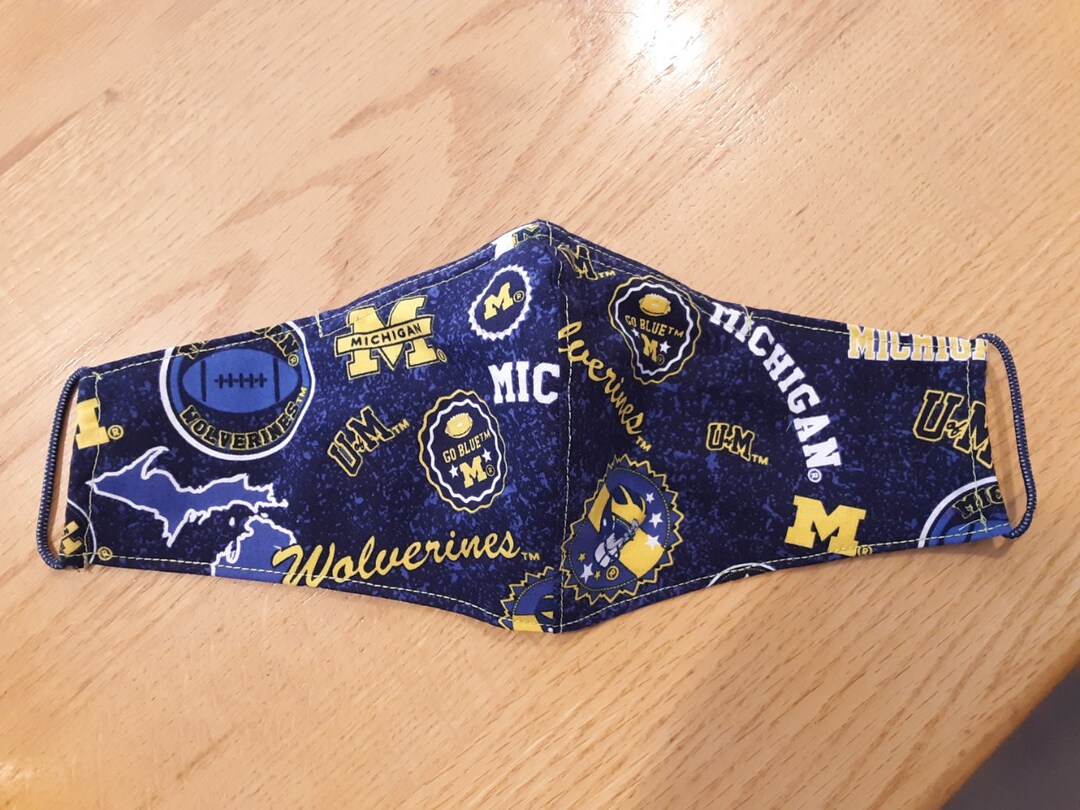 Men's University of Michigan Wolverines Face Mask. Three Layers ...