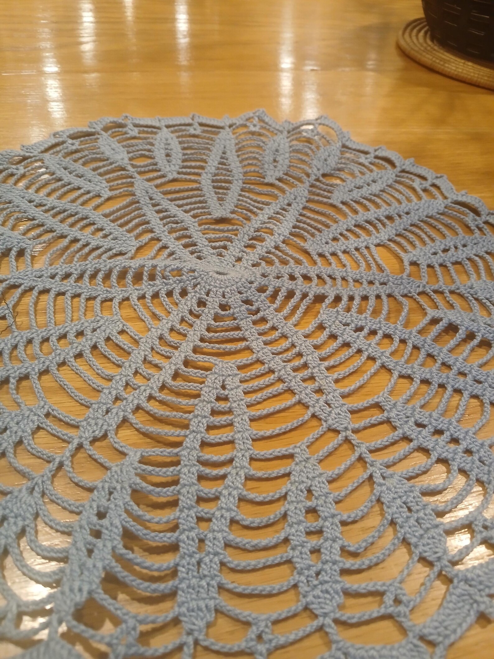 Hand Crocheted Blue Round Doily. 12 1/2" Diameter. - Etsy