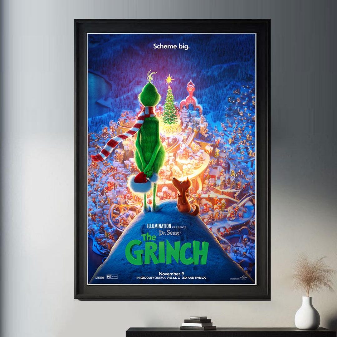 The Grinch Movie Poster Retro Art Prints Wall Art Collections Classic ...