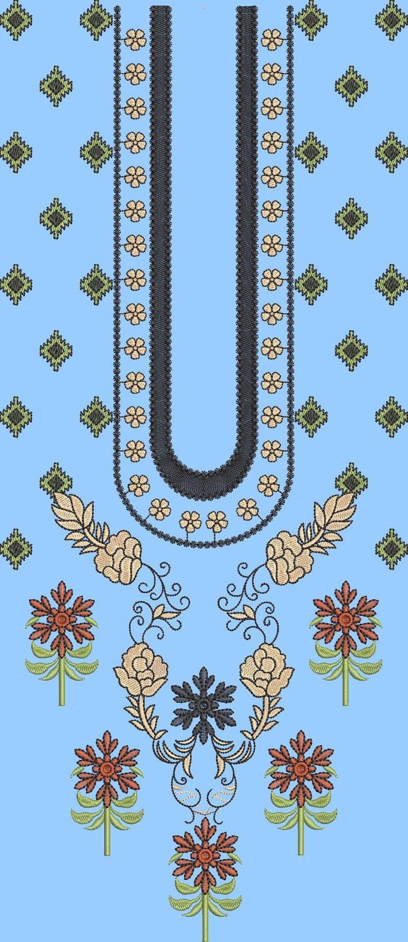 Beautiful Embroidery Neck Designs 10 Designs - Etsy