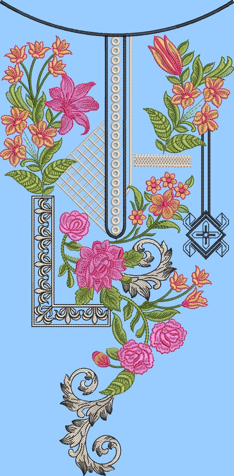 Embroidery Neck Designs - Etsy