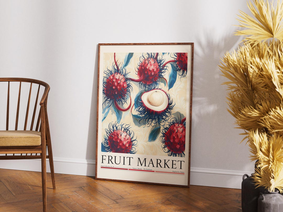 Rambutan Fruit Market Wall Art, Wild Fruit Wall Art, Fruit Market ...