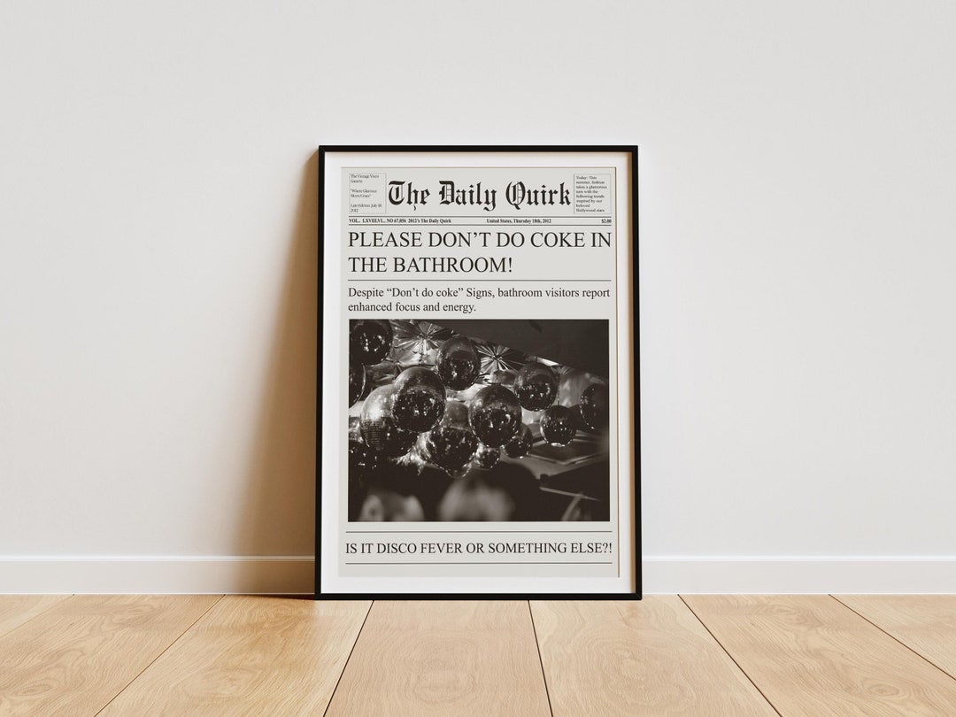 Please Don't Do Coke , Trendy Newspaper Print, Hot Girl Poster, Retro ...