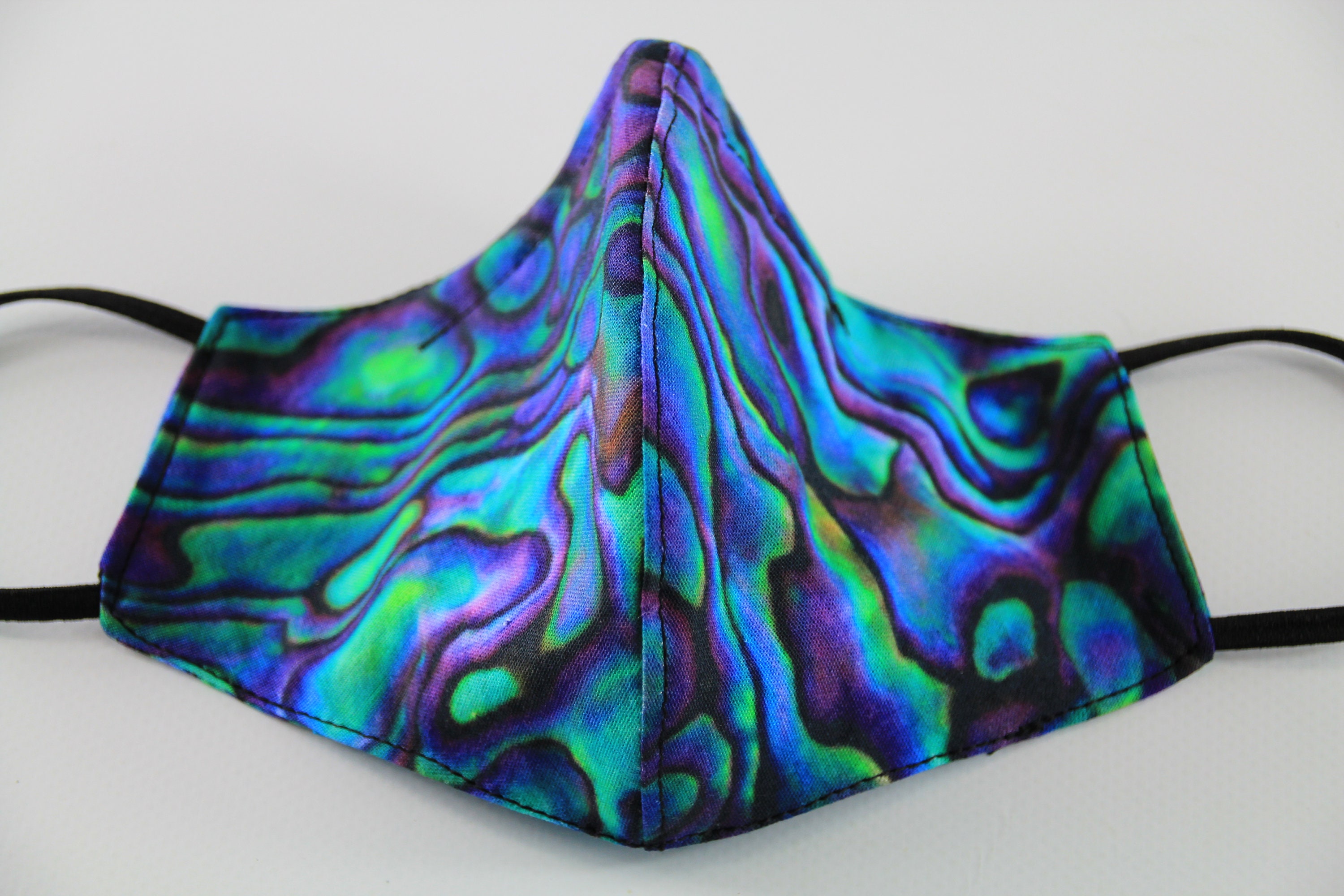 Paua Shell 2 layer Cotton Face Mask with nose wire and filter pocket ...