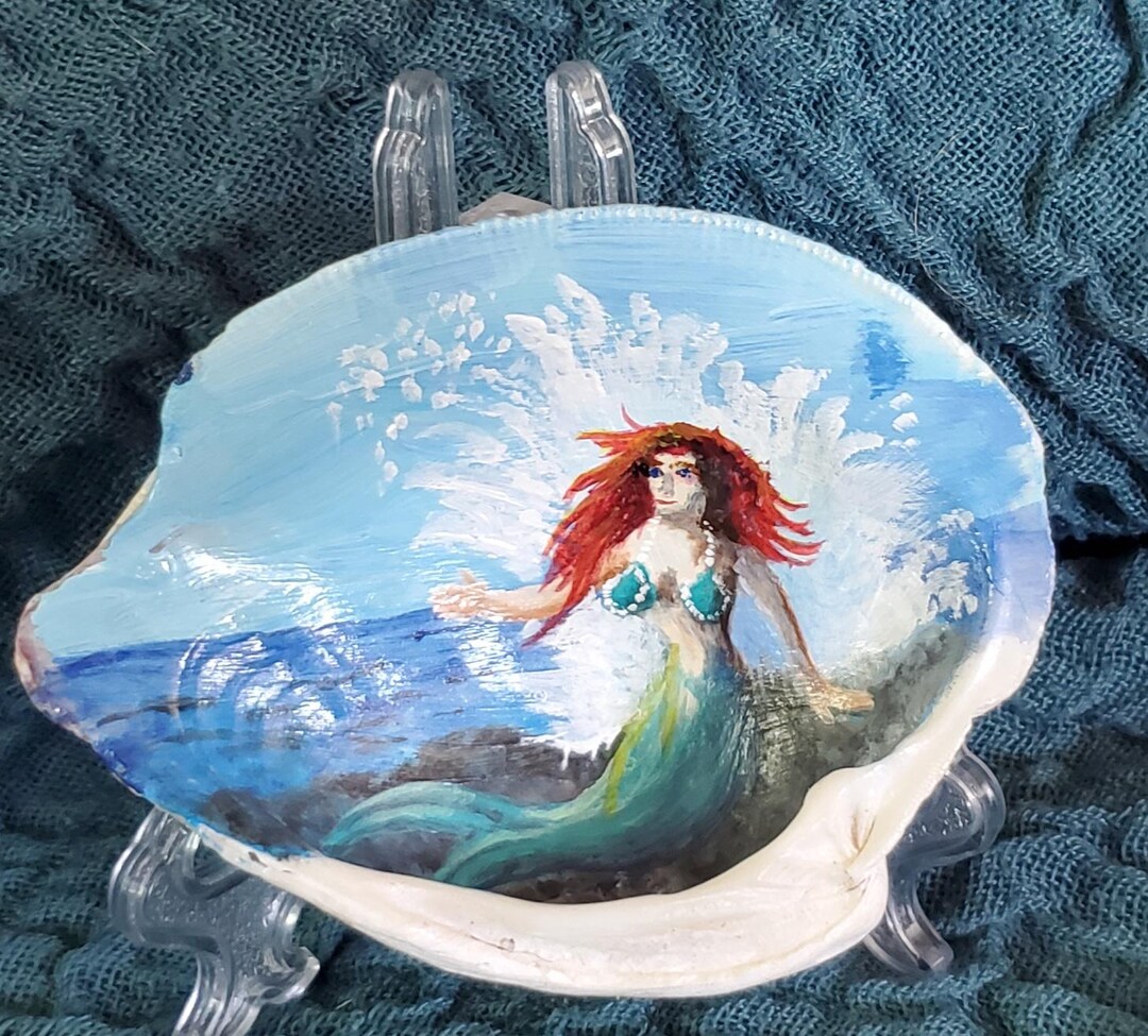 Basking Mermaid on Shell - Etsy
