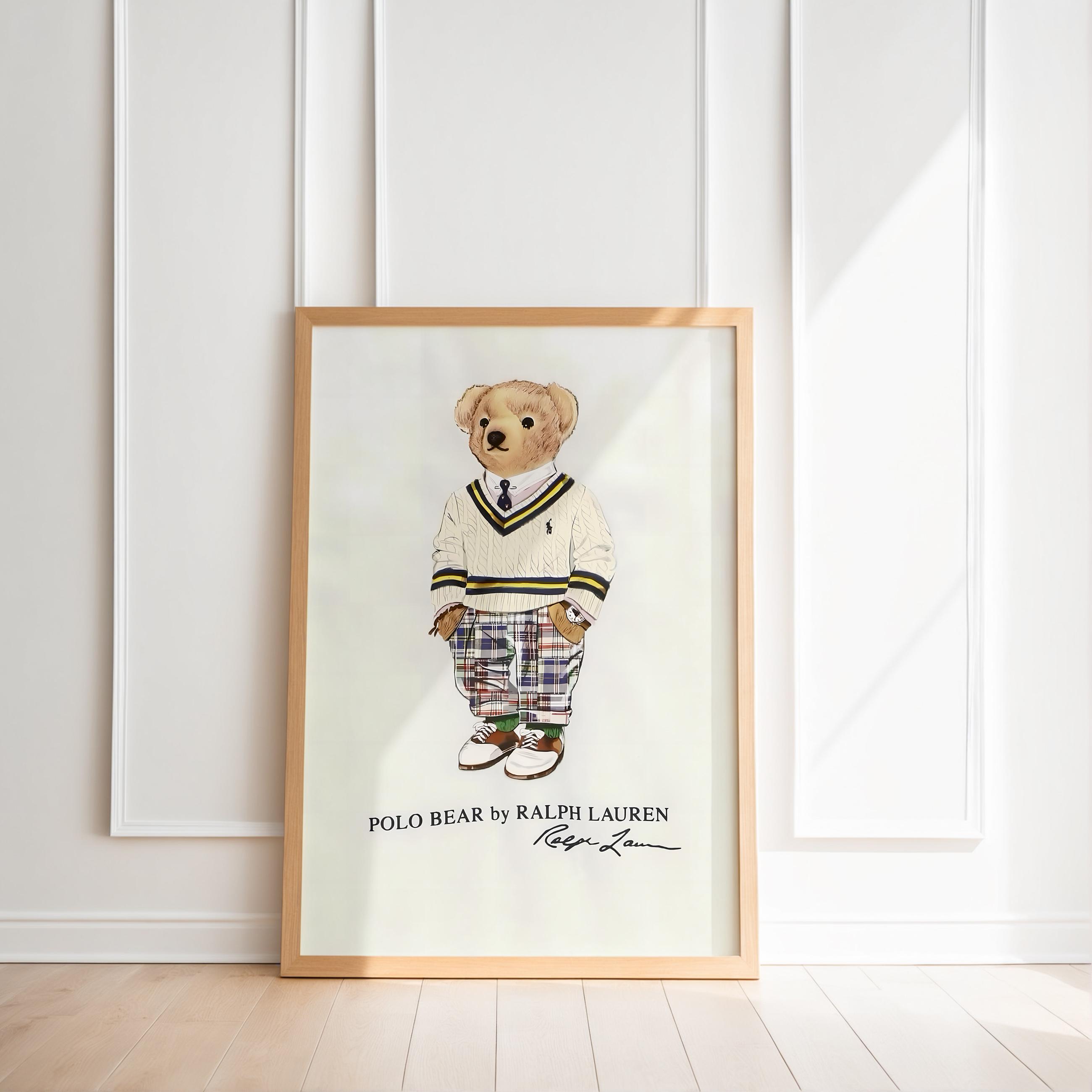 Polo Bear Wall Art Poster, Fashion Magazine Poster, Vintage Fashion ...