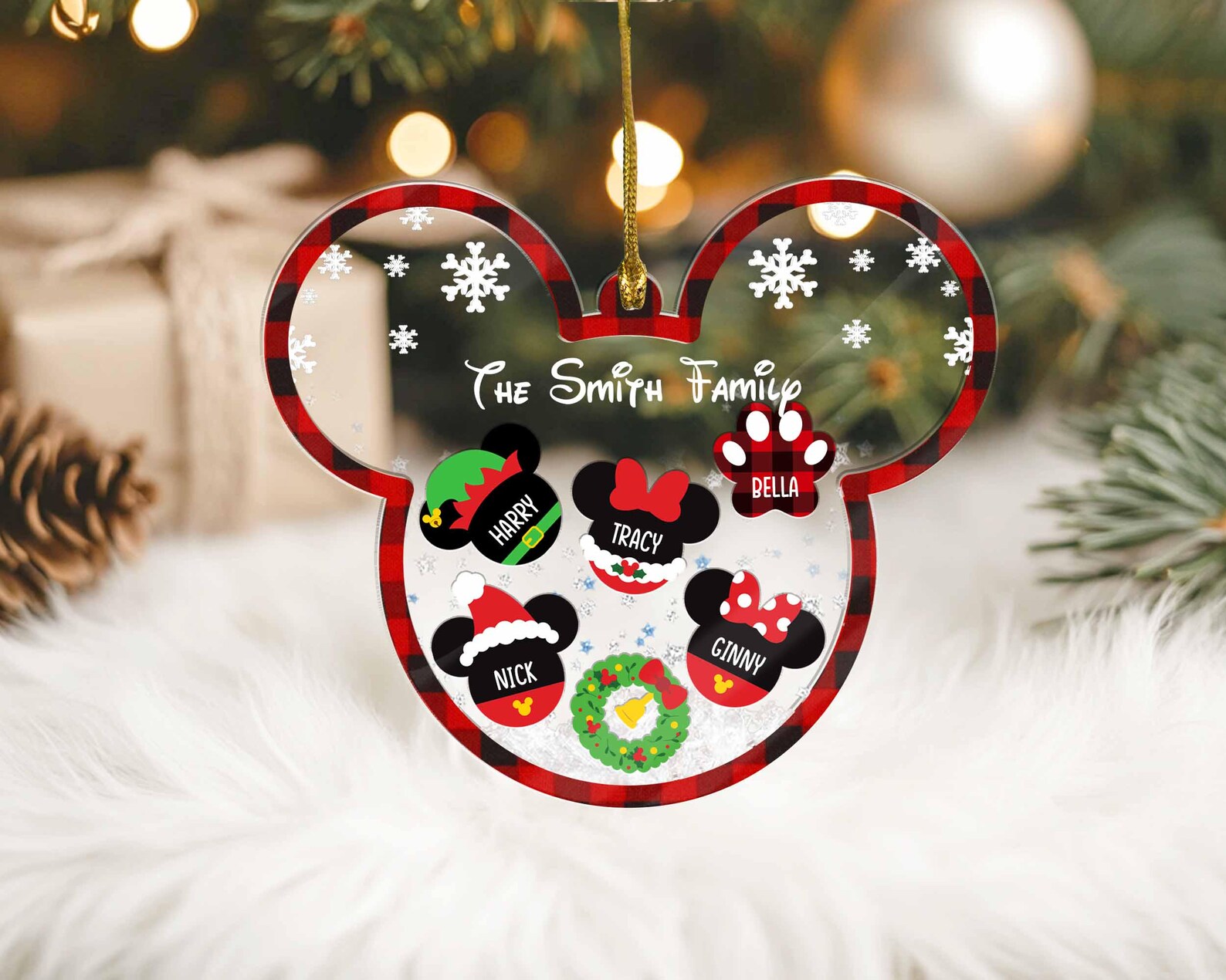 Personalized Mickey Family Christmas Ornament, Custom Family Name ...