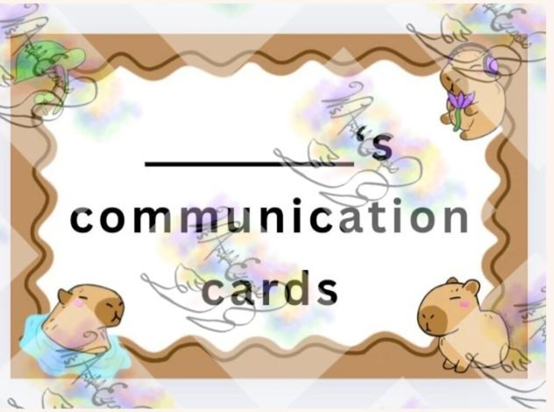 DIGITAL Capybara Communication Cards for Nonverbal, Semi-verbal ...