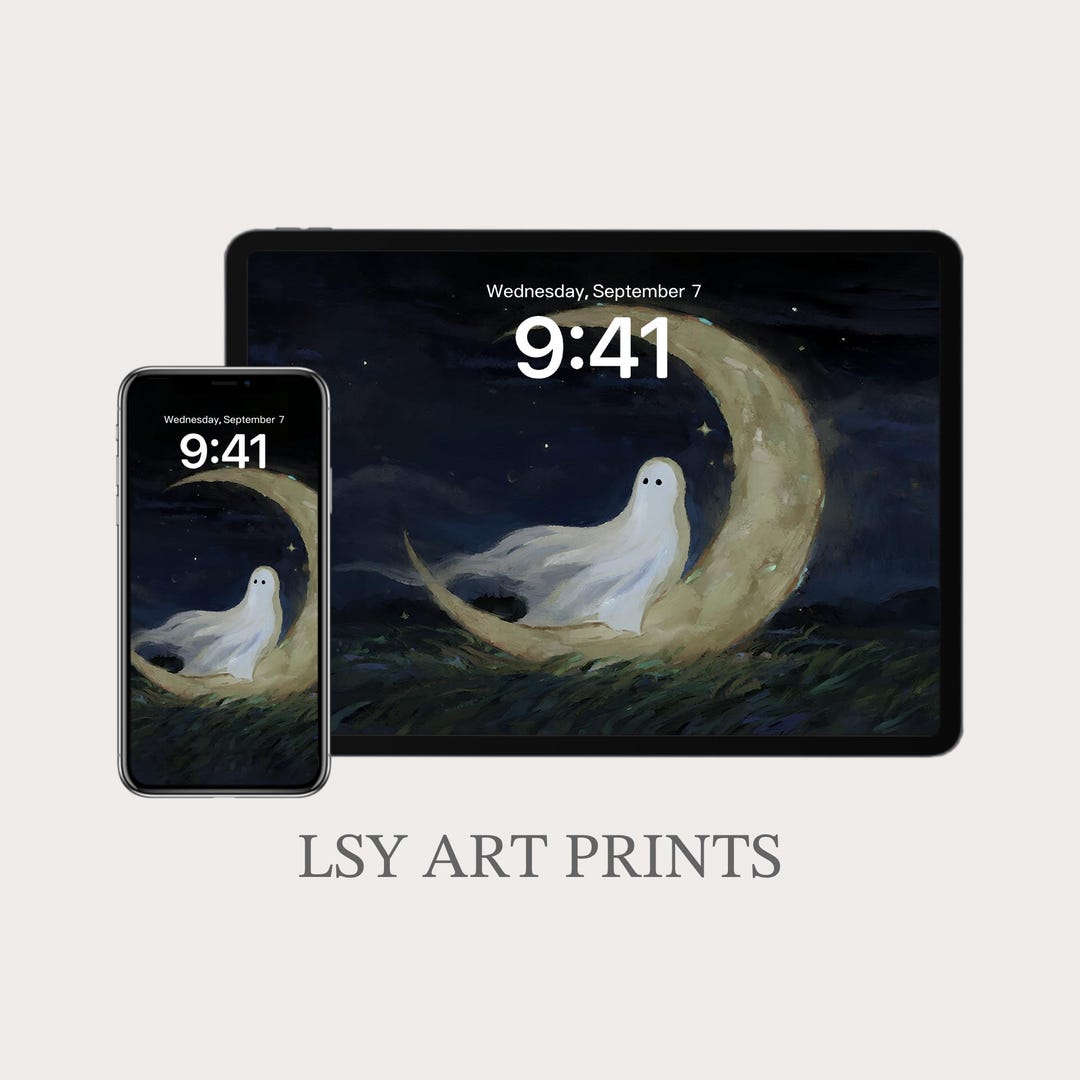 Phone Wallpapers, Cute Ghost iPad Wallpaper, Whimsical Ghost Phone ...
