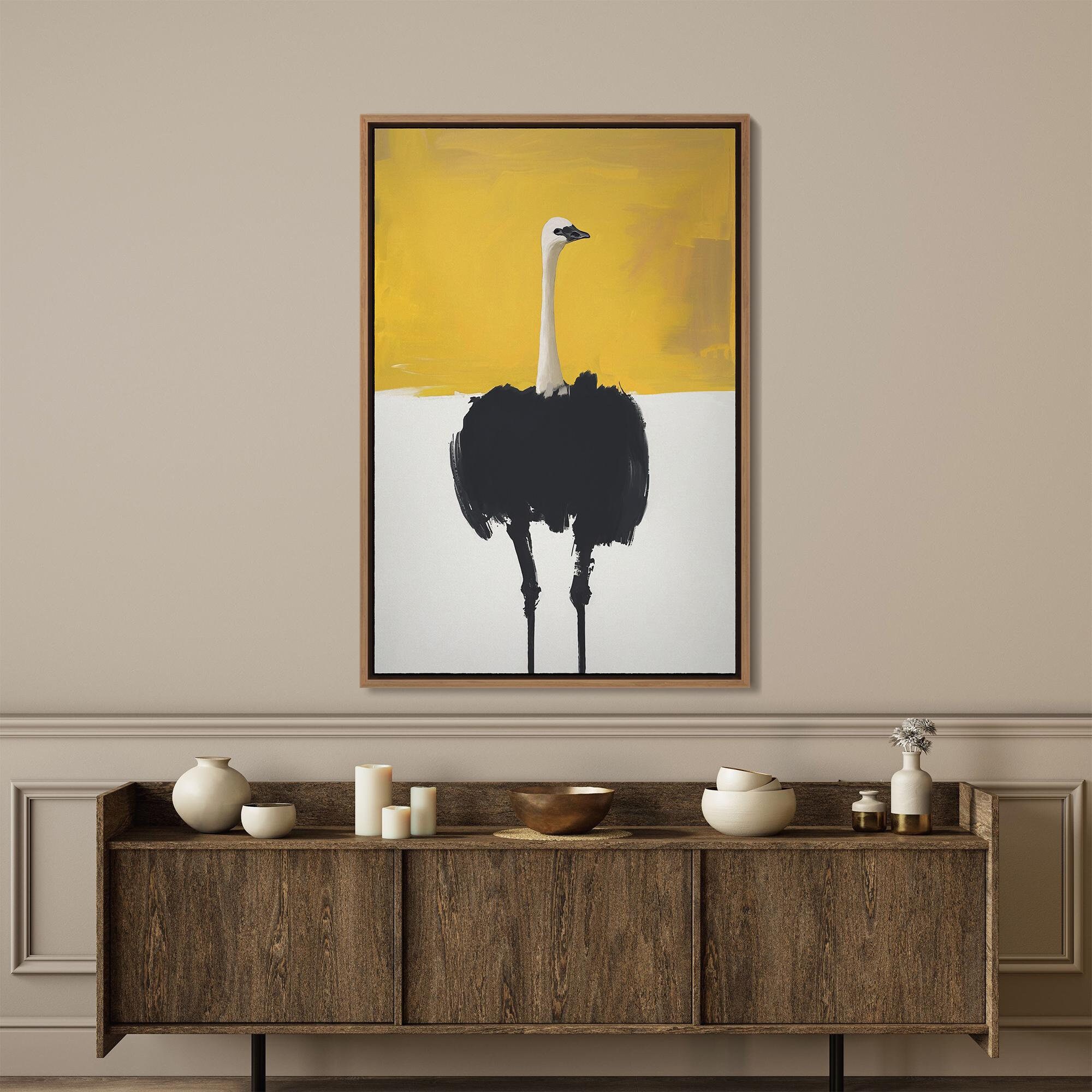 Ostrich Portrait Framed Wall Art, Abstract Animal Wall Art Print, Large ...