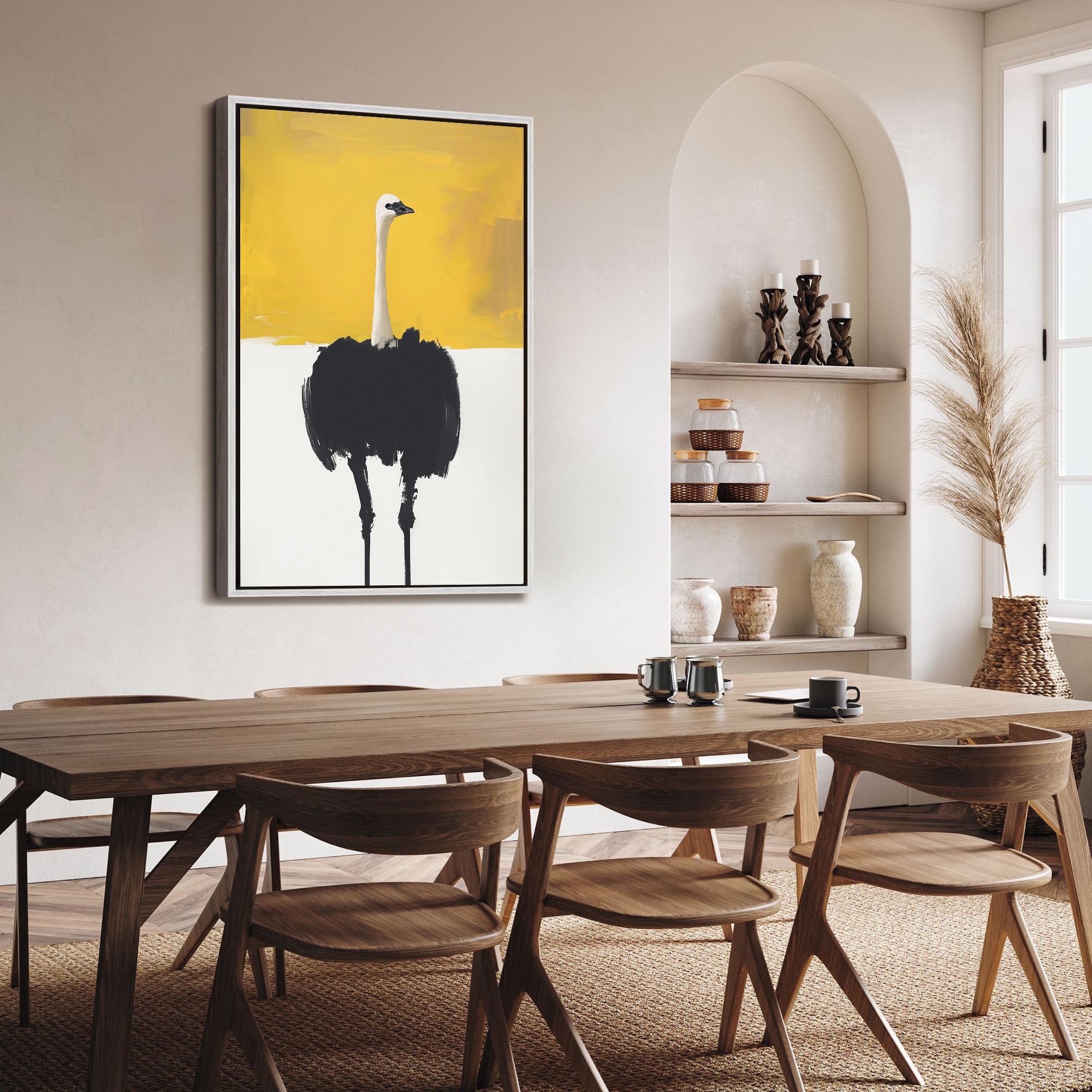 Ostrich Portrait Framed Wall Art, Abstract Animal Wall Art Print, Large ...