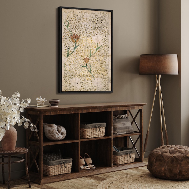 William Morris Framed Print Wall Art, Botanical Textile Wall Art Print ...