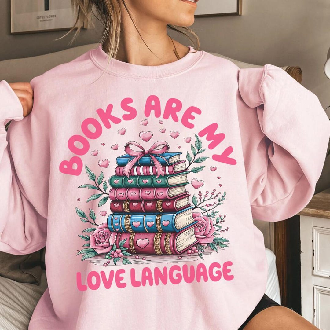 Valentine Book Lovers Png, Books Are My Love Language Png, Bookish Png ...