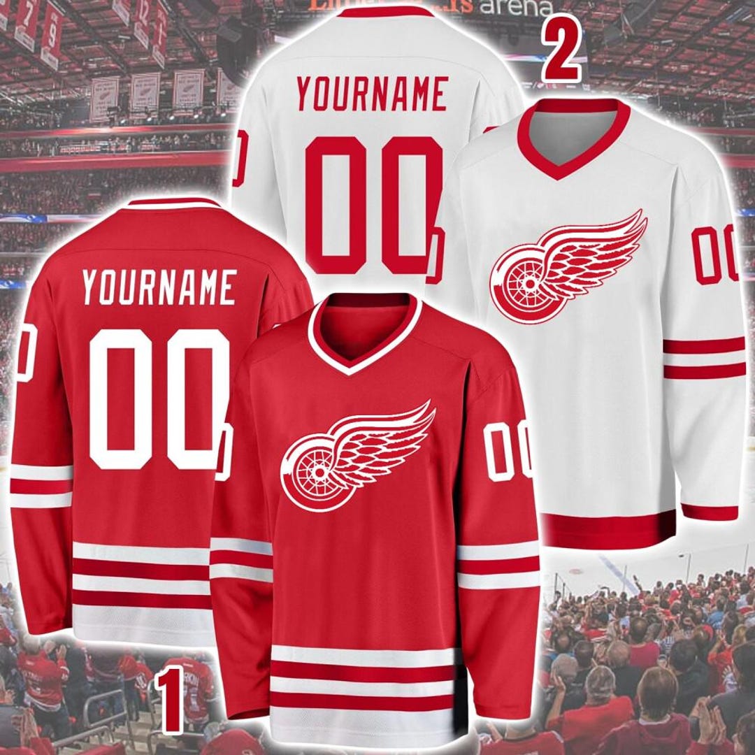 Detroit Red Wings Ice Hockey Team Jersey, Customized Detroit Red Wings ...