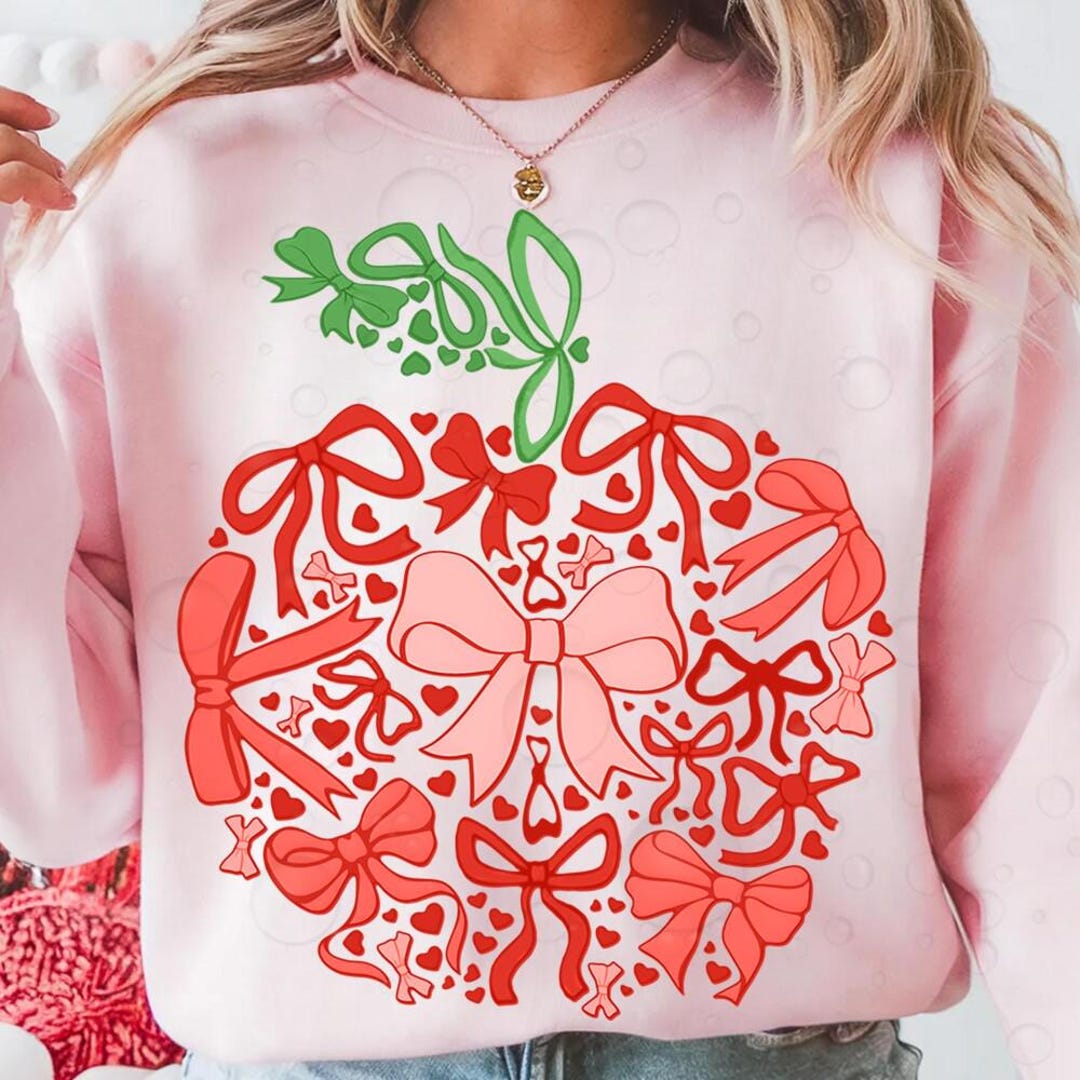 Apple Coquette Bow Png, Teacher Apple Png, Teacher Png, Coquette Bow ...