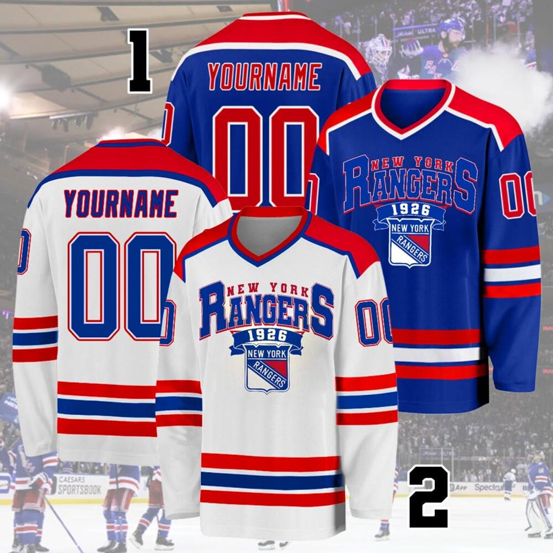 Personalized New York Hockey Team Jersey, Custom Rangers Hockey Jersey ...