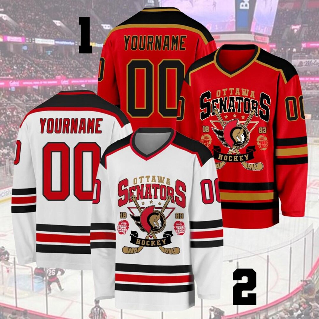 Ottawa Hockey Vintage 90s Custom Jersey, Personalized Senators Hockey ...