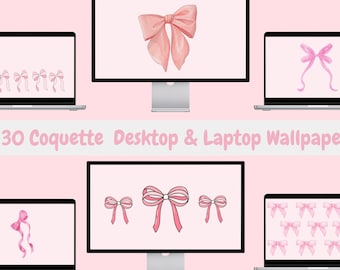 Coquette Pink Ribbon Wallpaper Bundle 30 Designs of Soft Aesthetic That ...