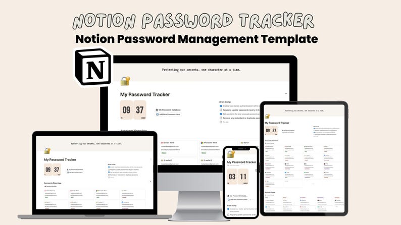 Ultimate Password Management Tracker for Notion - Digital Organization Tool Password Notion ...