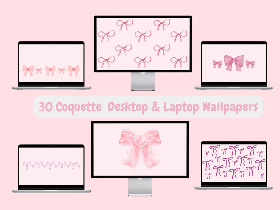 Coquette Pink Ribbon Wallpaper Bundle 30 Designs of Soft Aesthetic That ...