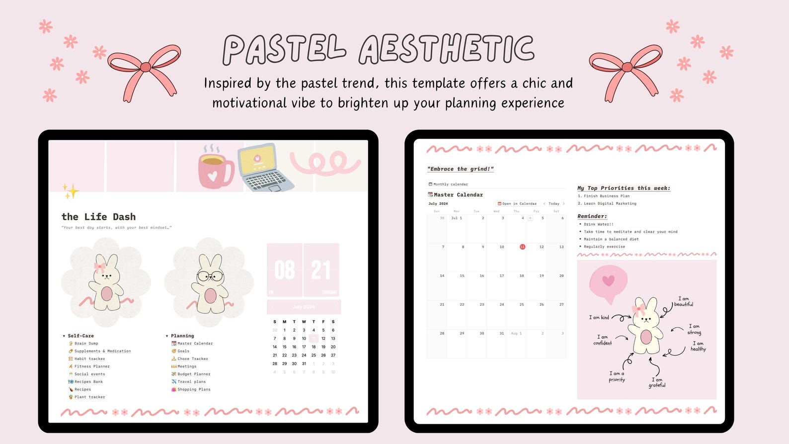 Personal Notion Life Planner Template | Ultimate Minimalist Dashboard ...