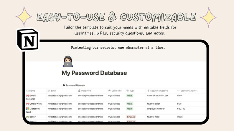 Ultimate Password Management Tracker for Notion - Digital Organization Tool Password Notion ...