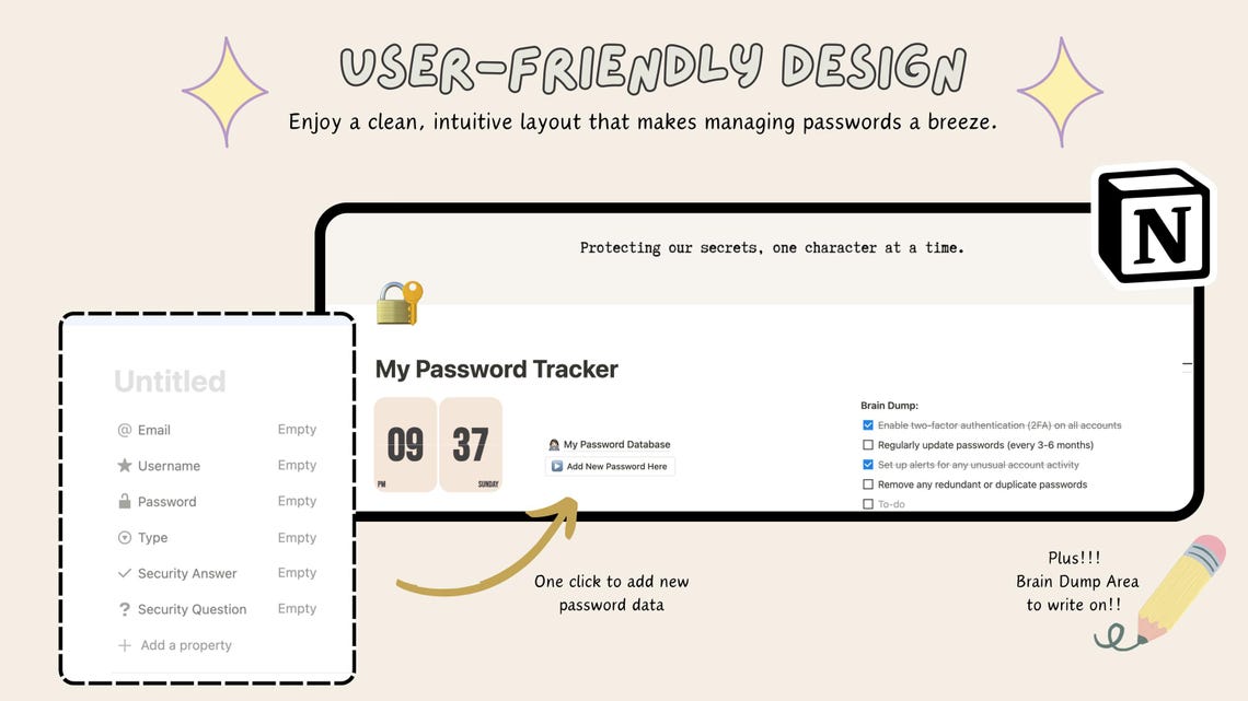 Ultimate Password Management Tracker for Notion - Digital Organization Tool Password Notion ...